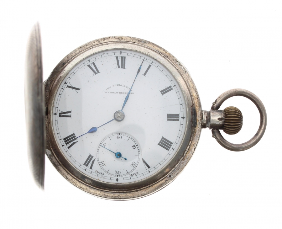 Omega silver lever hunter pocket watch, import hallmarks London 1910 ...